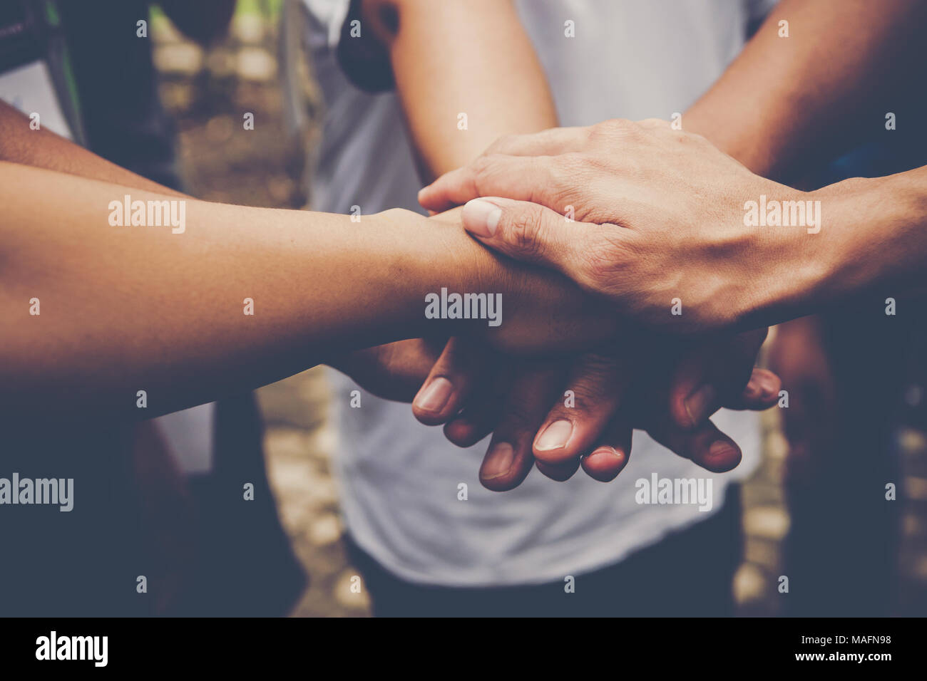 Business teamwork join hands together. Business teamwork concept Stock ...