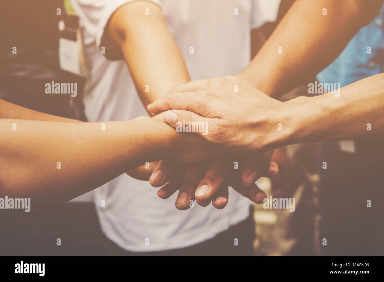 Business teamwork join hands together. Business teamwork concept Stock ...