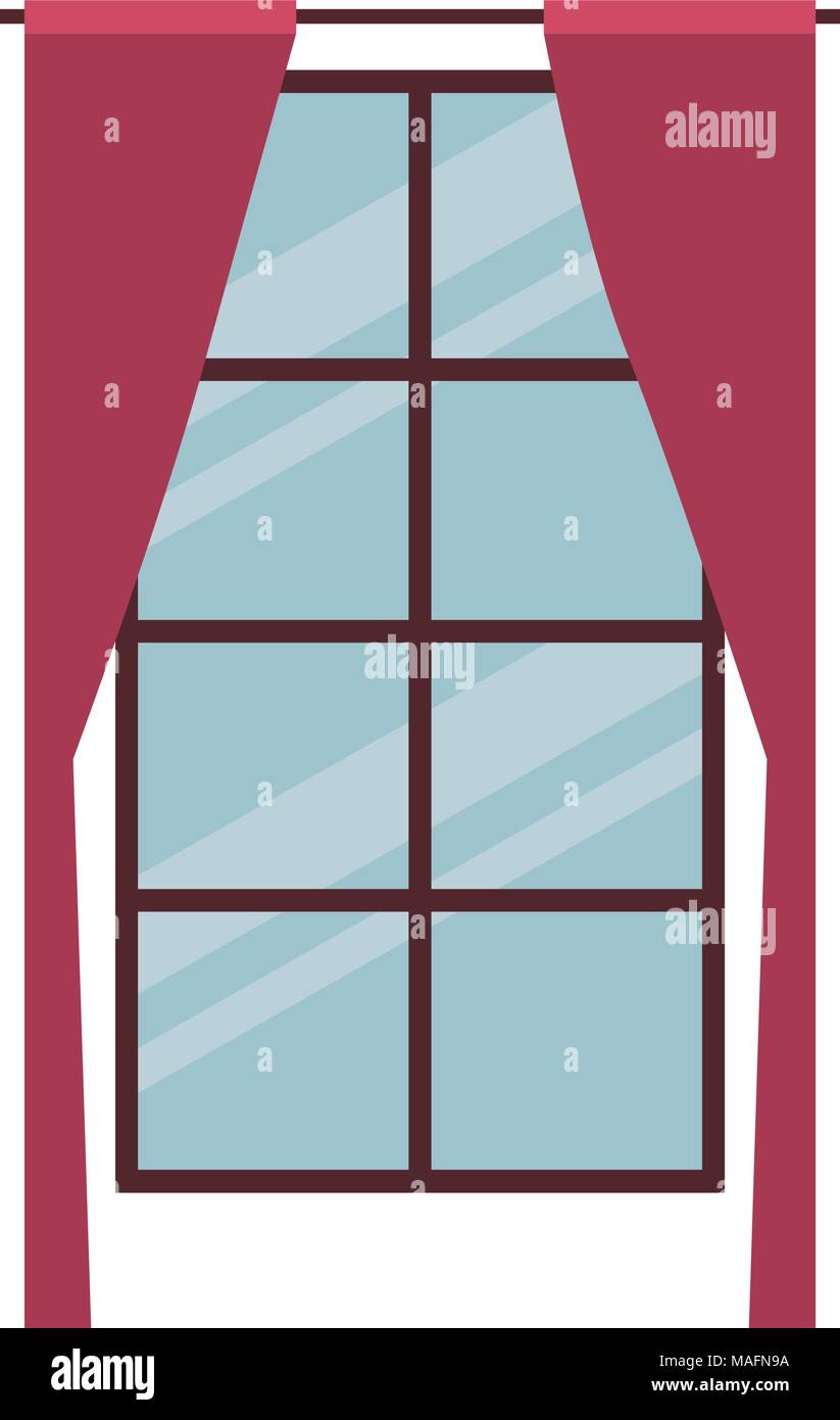 window with courtain icon Stock Vector Image & Art - Alamy