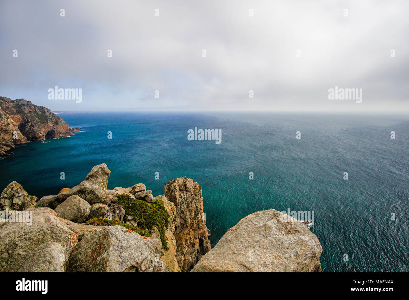 Spanish Cliffs overlooking ocean Stock Photo - Alamy