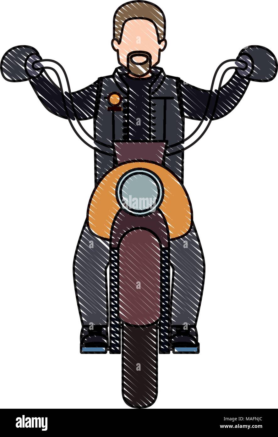 biker in the classic motorcycle character Stock Vector Image & Art - Alamy