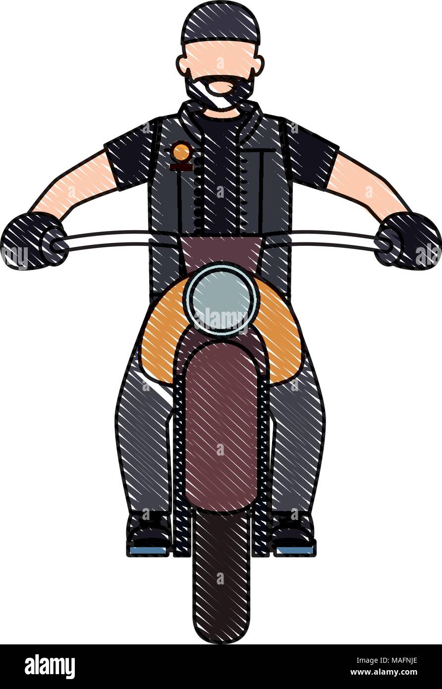 biker in the classic motorcycle character Stock Vector Image & Art - Alamy