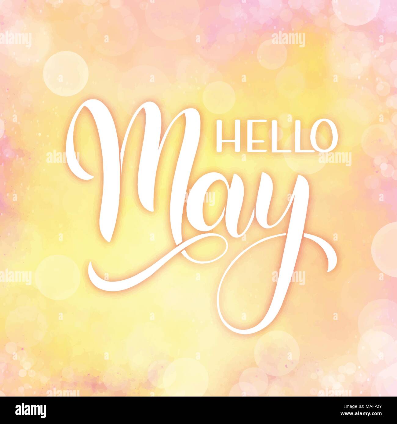 Hello May lettering. Elements for invitations, posters, greeting cards ...