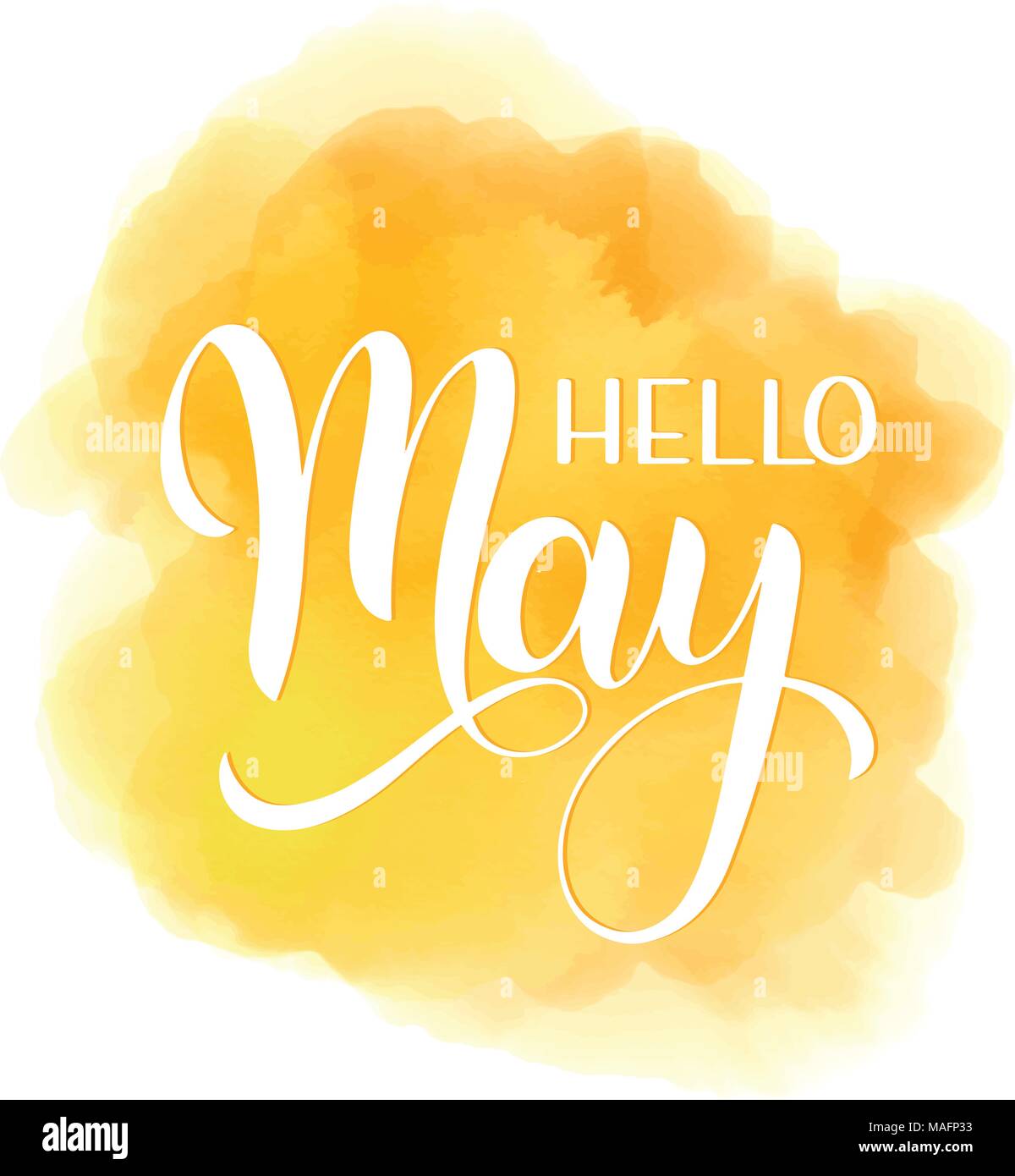 Hello May lettering. Elements for invitations, posters, greeting cards ...