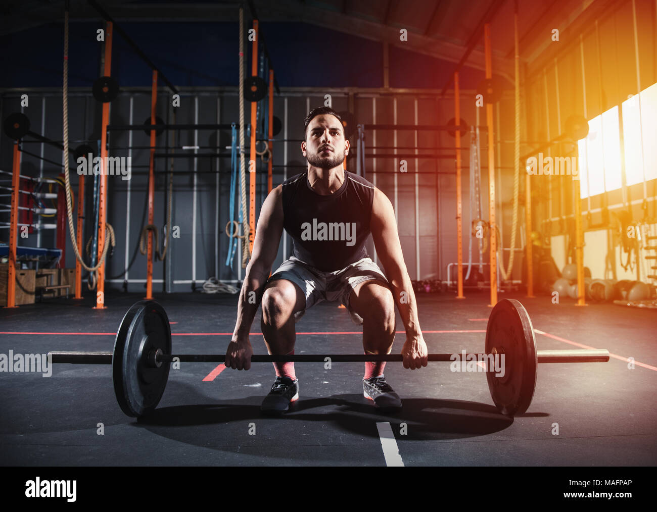 Barbell man gym hi-res stock photography and images - Alamy