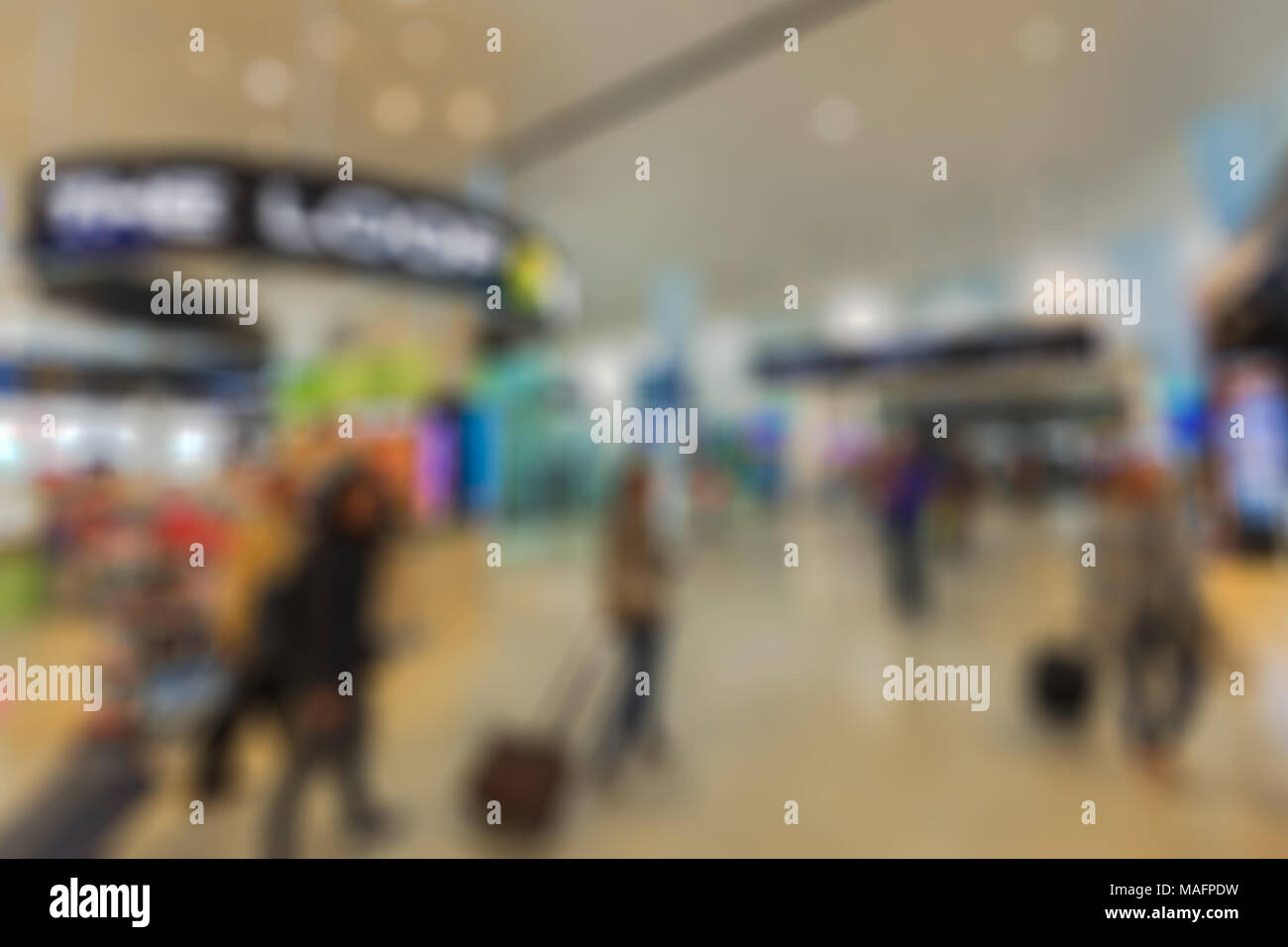 Blurred background : Traveler at airport terminal blur background with ...