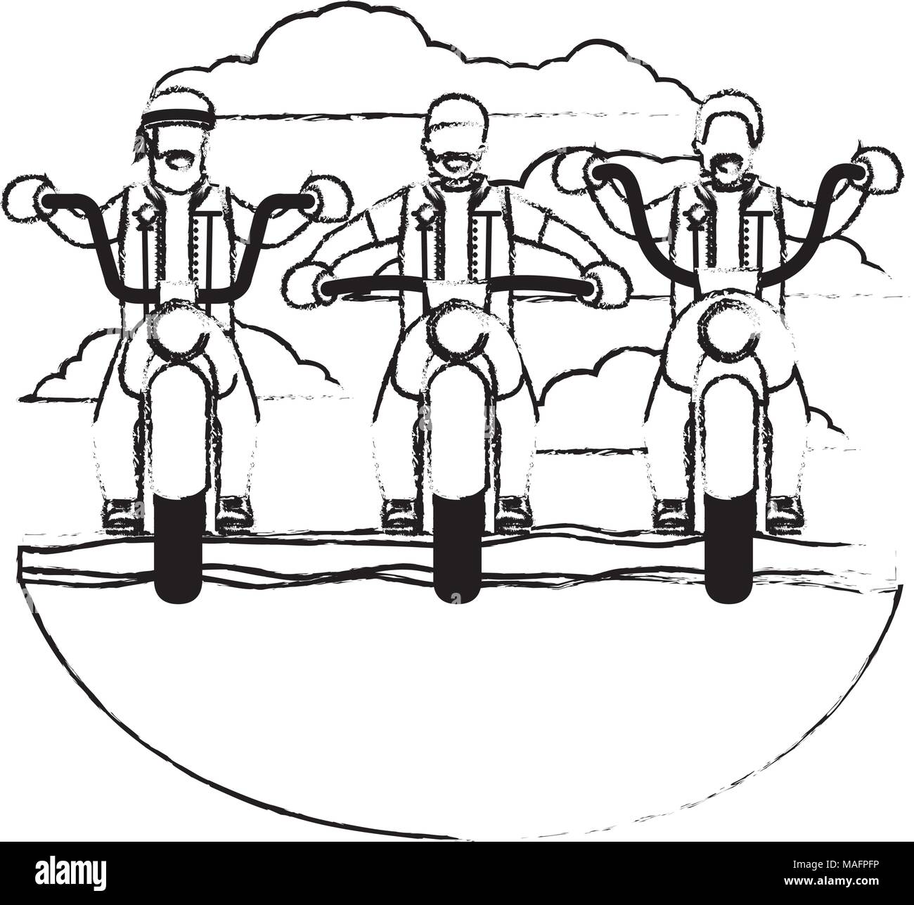 Group riding motorcycle Stock Vector Images - Alamy