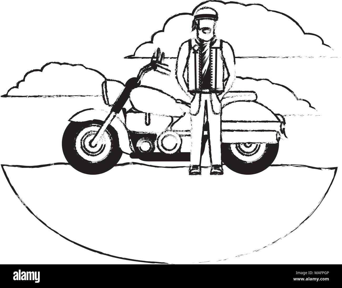Biker scene Cut Out Stock Images & Pictures - Alamy