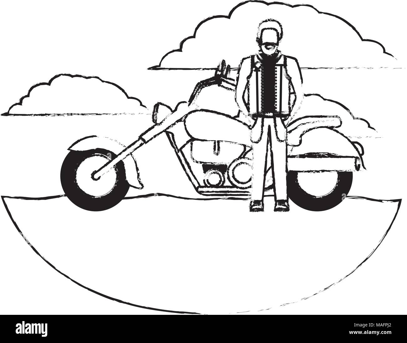 Biker scene Cut Out Stock Images & Pictures - Alamy