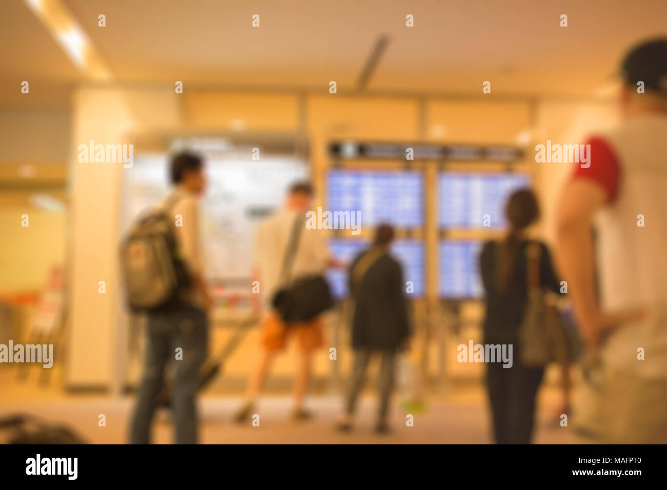 Blurred background : Traveler at airport terminal blur background with ...