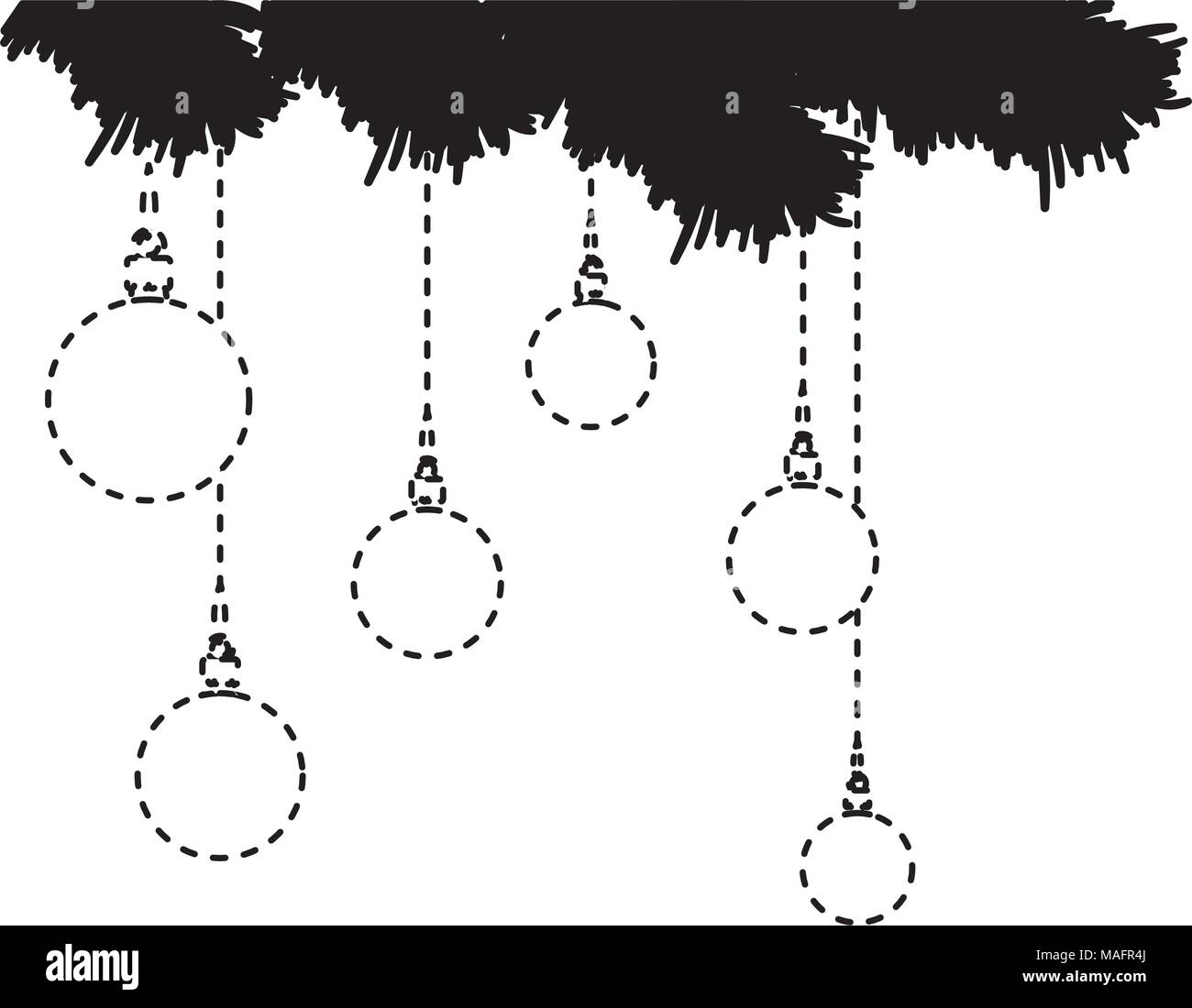 Christmas wreath template garlands Stock Vector Images - Alamy