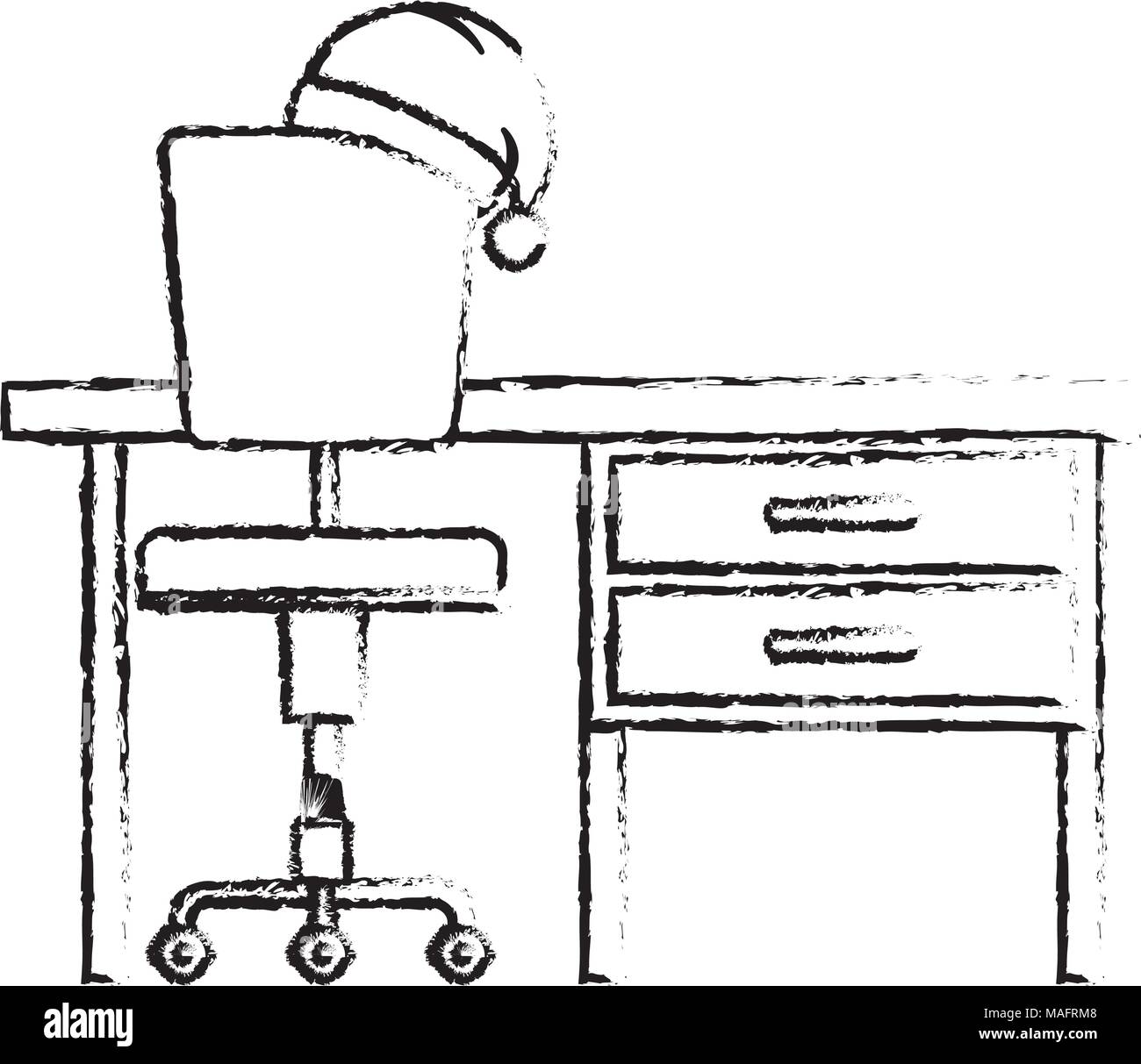 Desk decorated for christmas Stock Vector Images - Alamy