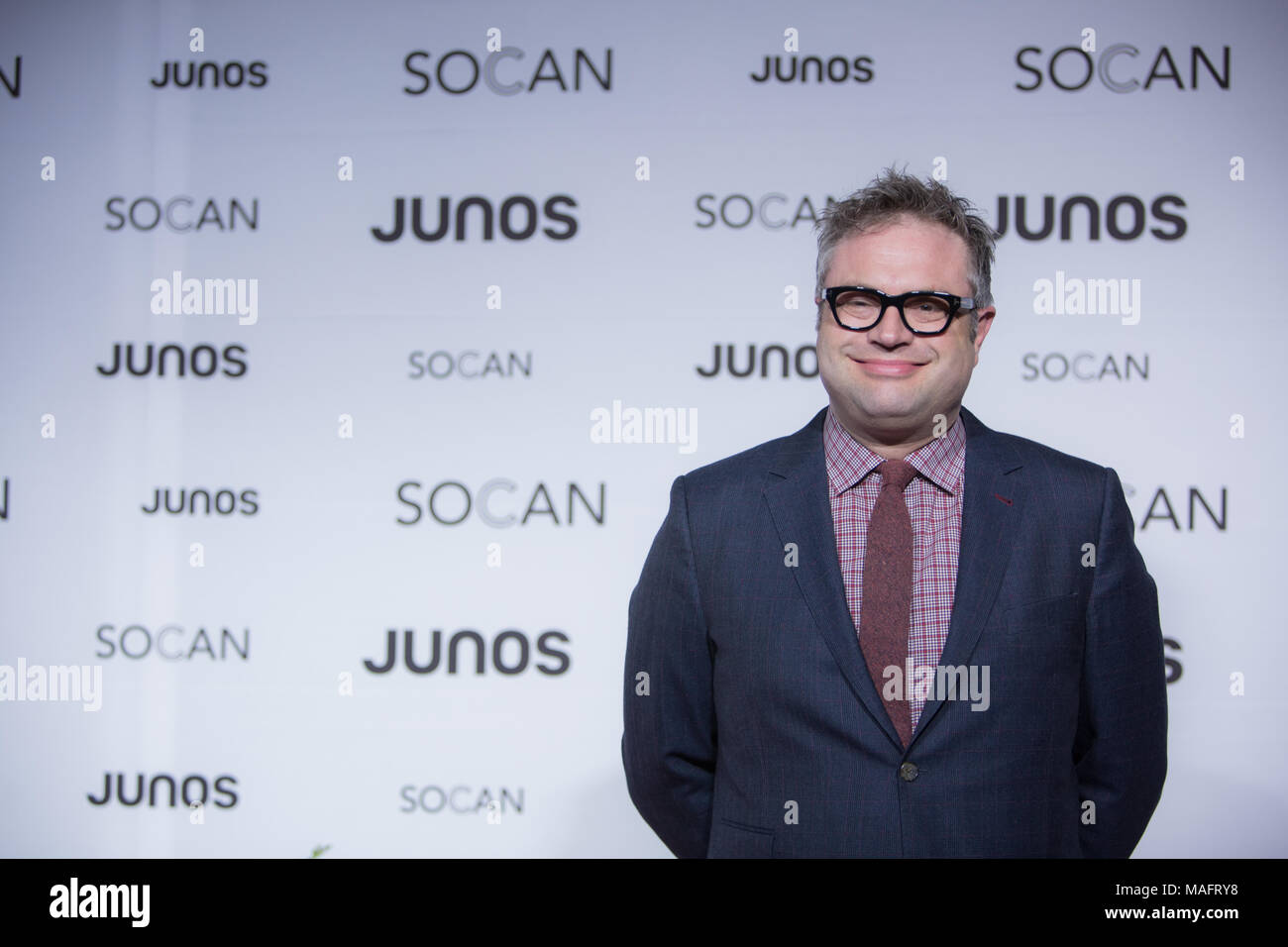 Vancouver, CANADA. 24th March, 2018. Musician Steven Page on the red ...