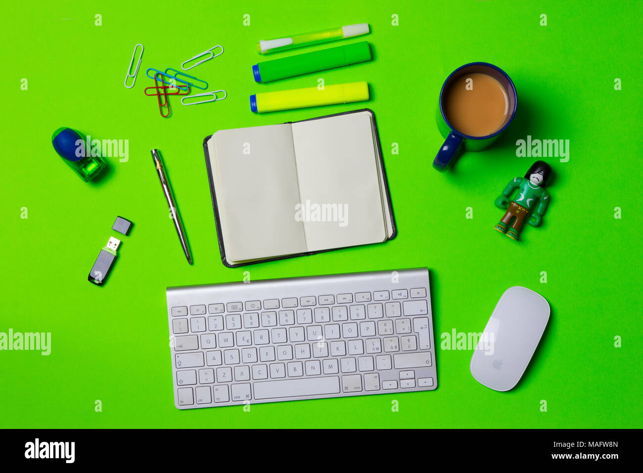 a beautiful creative desk taken from above, still life Stock Photo - Alamy