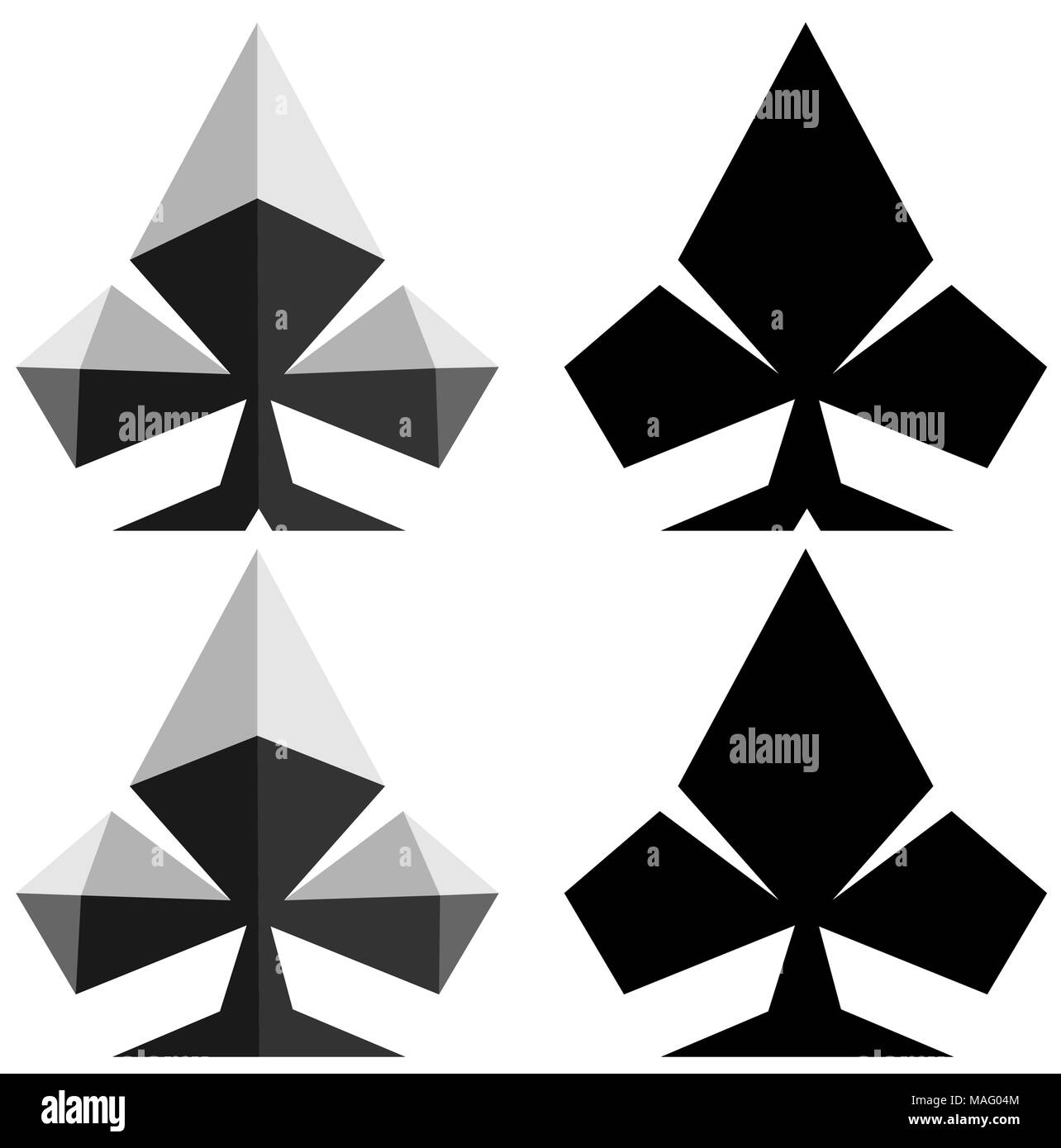 various variants of card suits clubs minimalist Stock Vector Image ...