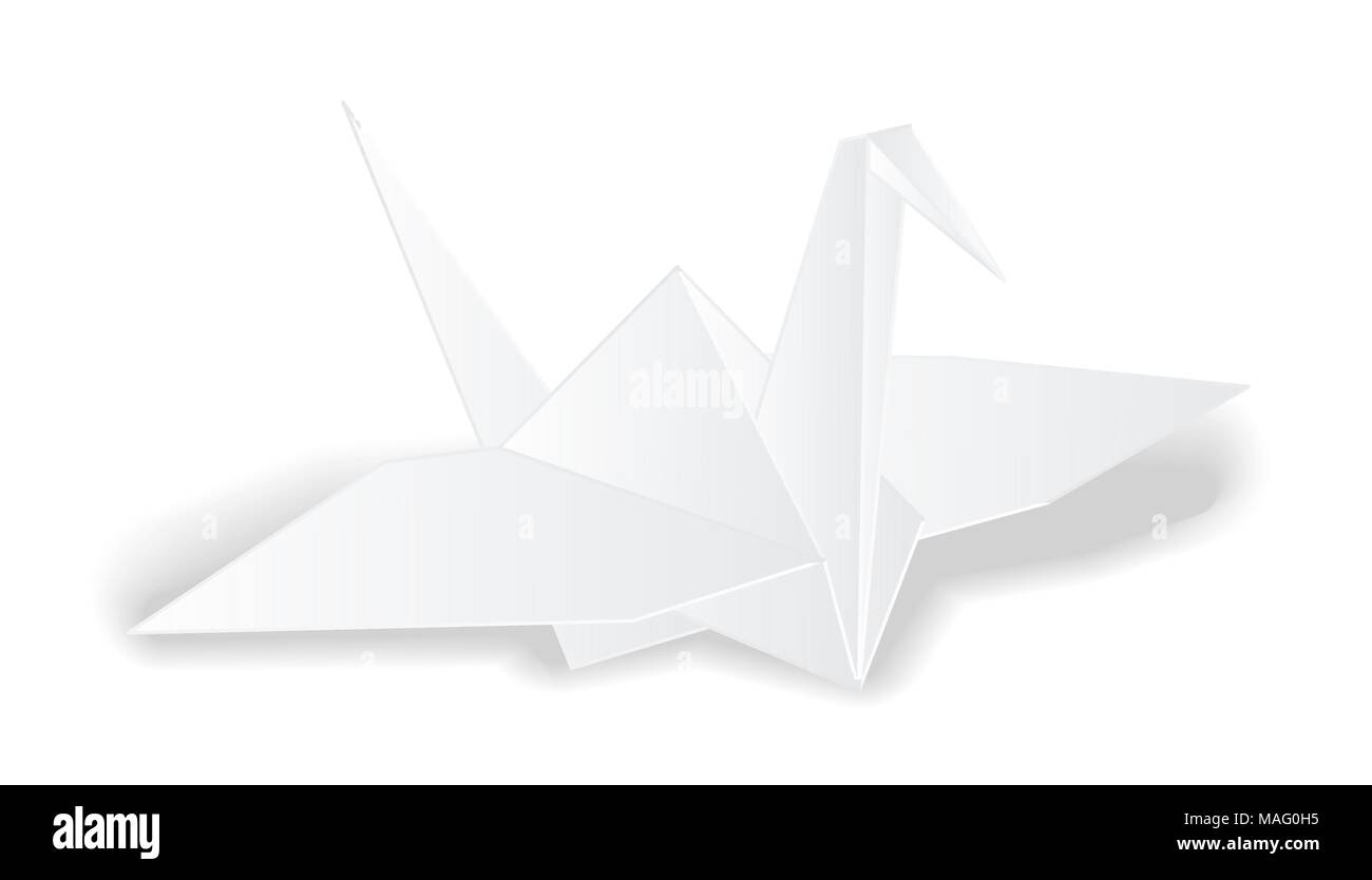 White origami crane bird paper Stock Vector Images - Alamy