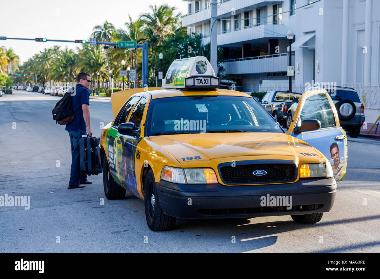 Miami Beach Florida Taxi Cab Stock Photos & Miami Beach Florida Taxi ...