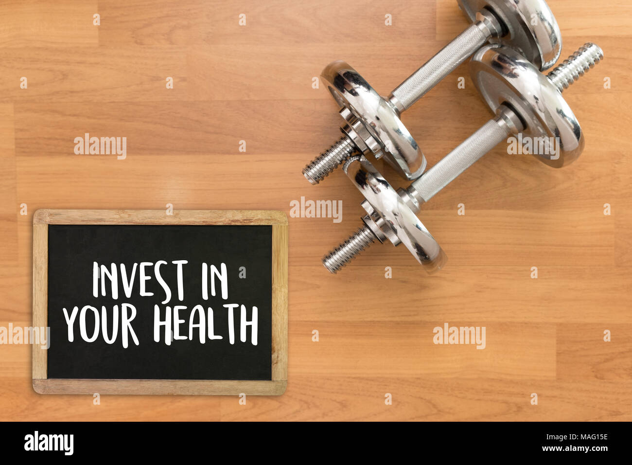 Invest in your health Healthy lifestyle concept with diet and fitness ...