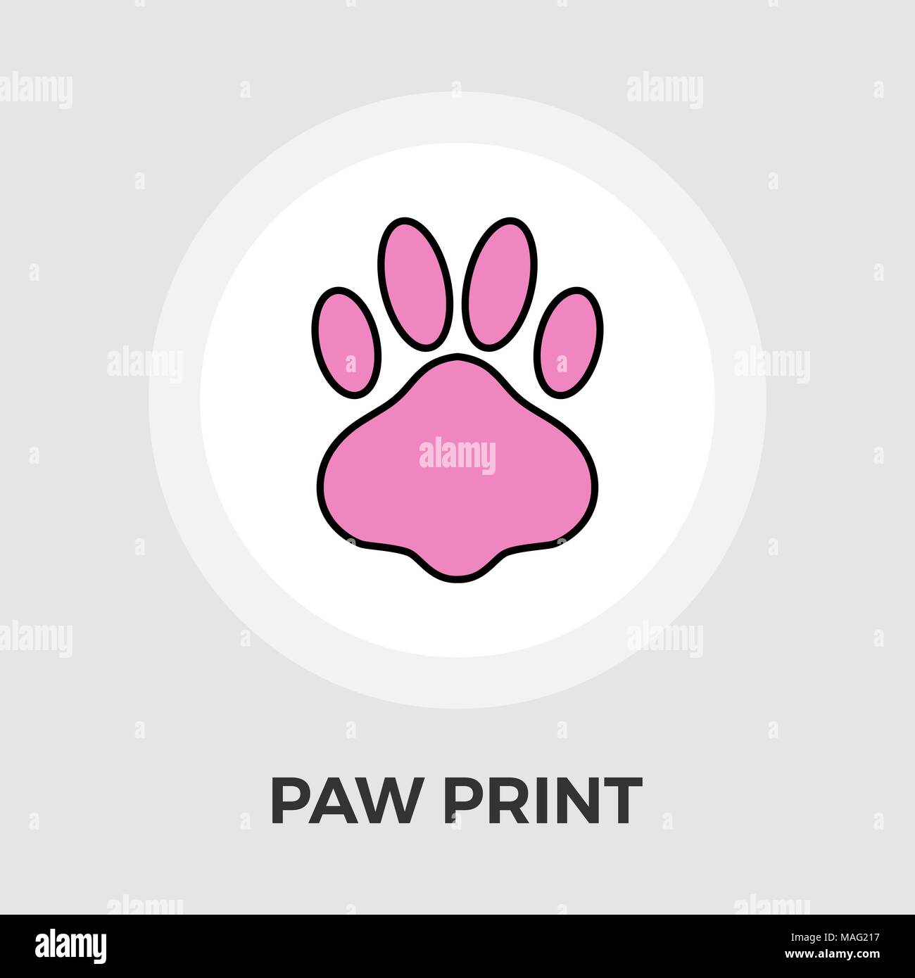 Paw icon vector. Flat icon isolated on the white background. Editable ...