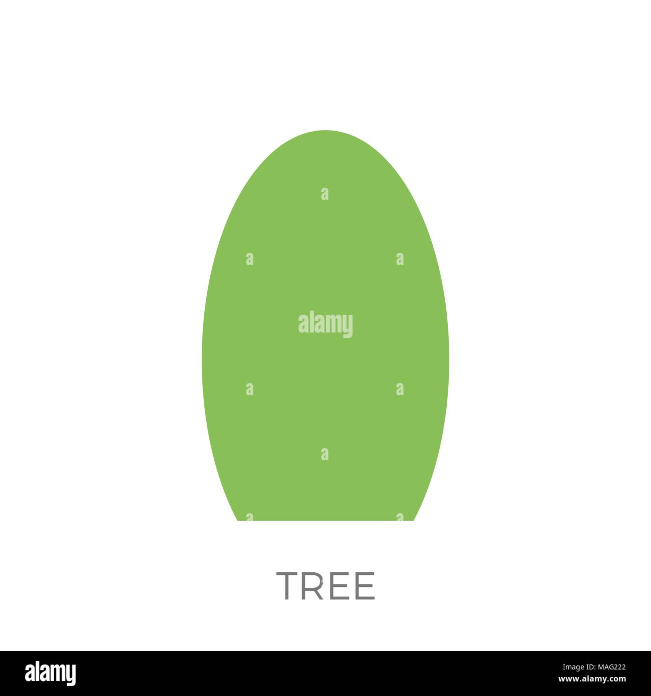 Tree in a Flat Design. Isolated on White Background. Vector Icon Stock ...