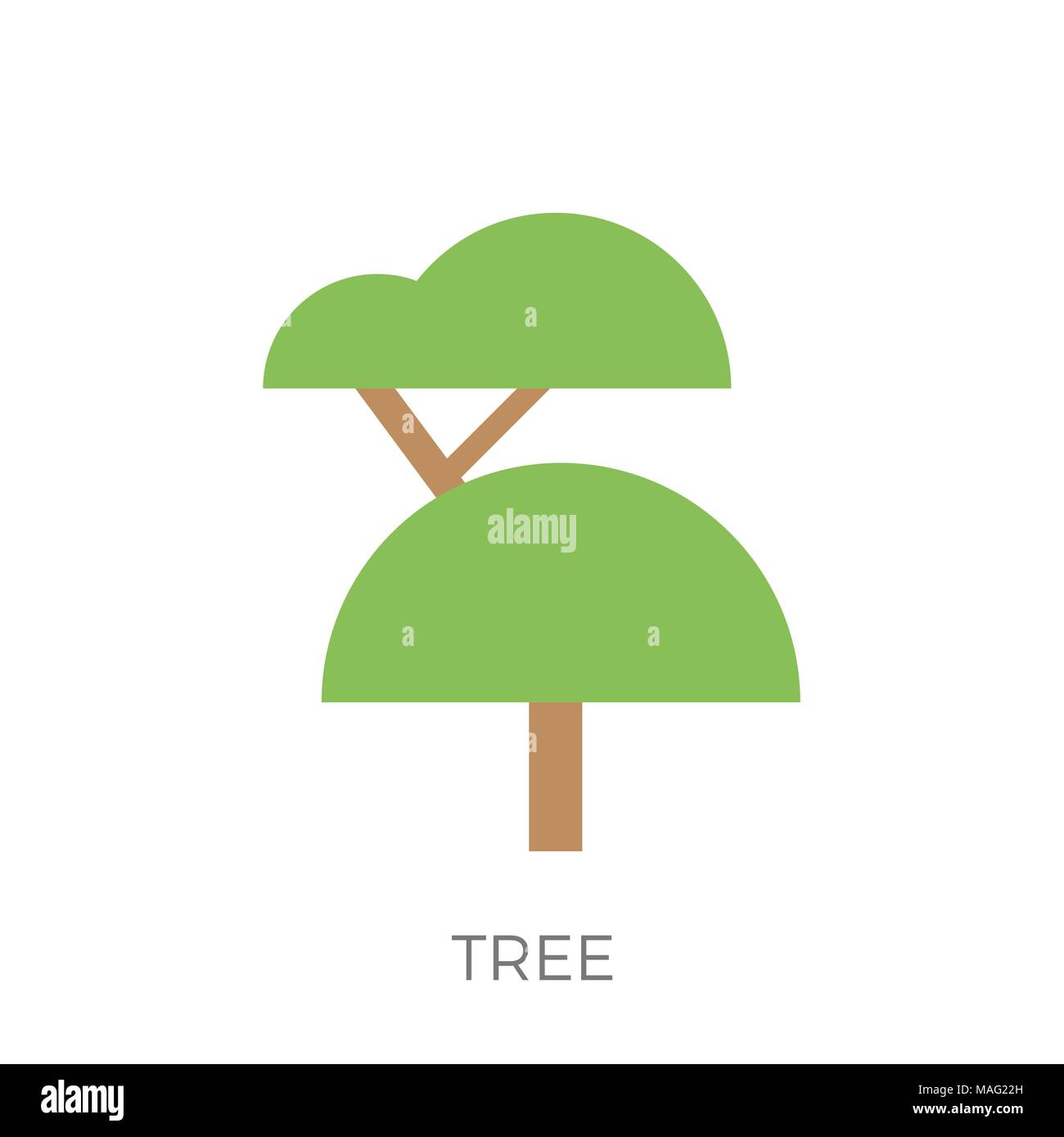 Tree in a Flat Design. Isolated on White Background. Vector Icon Stock ...