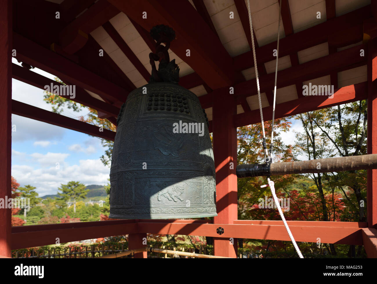Bon-sho, Sacred Bell in a bell house, kanetru-ki-do, at Byodo-in ...