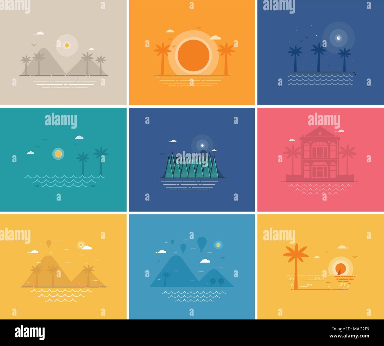 Summer scenes Stock Vector Images - Alamy
