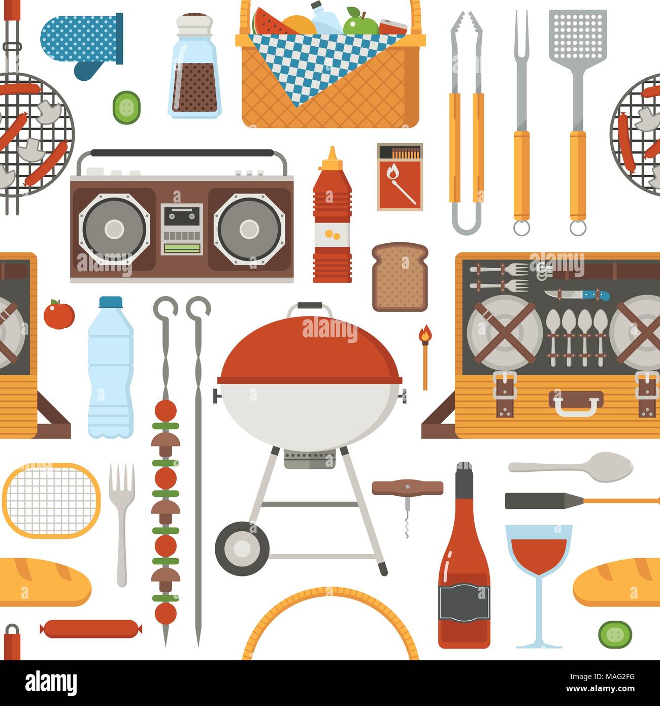 Summer outdoor essentials Stock Vector Images - Alamy