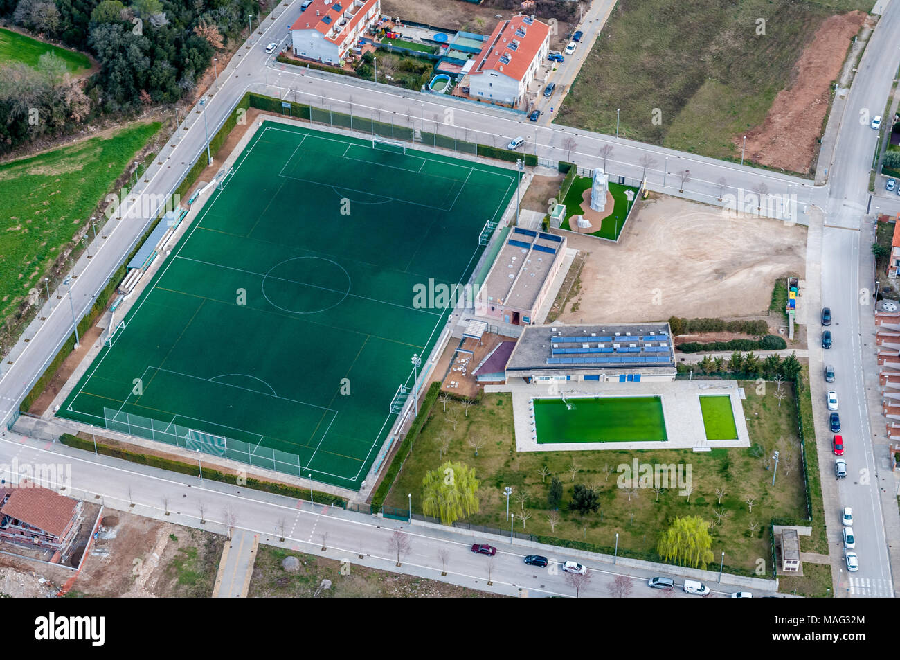 Aerial view sports field hi-res stock photography and images - Alamy