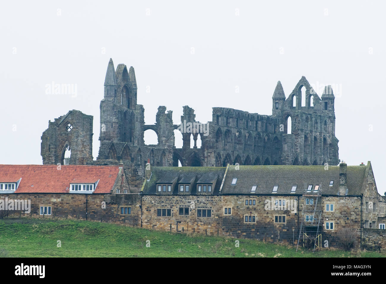 Views of Whitby town and harbour on the Yorkshire coast. Whitby is ...