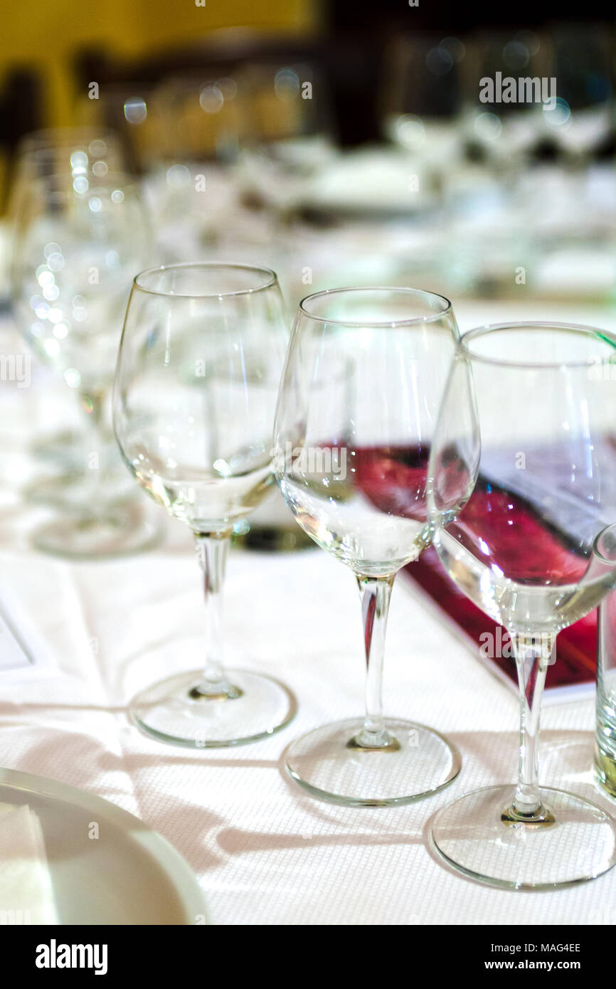 Wine tasting preparation. Italian Vineyard Tuscany Italy Stock Photo ...