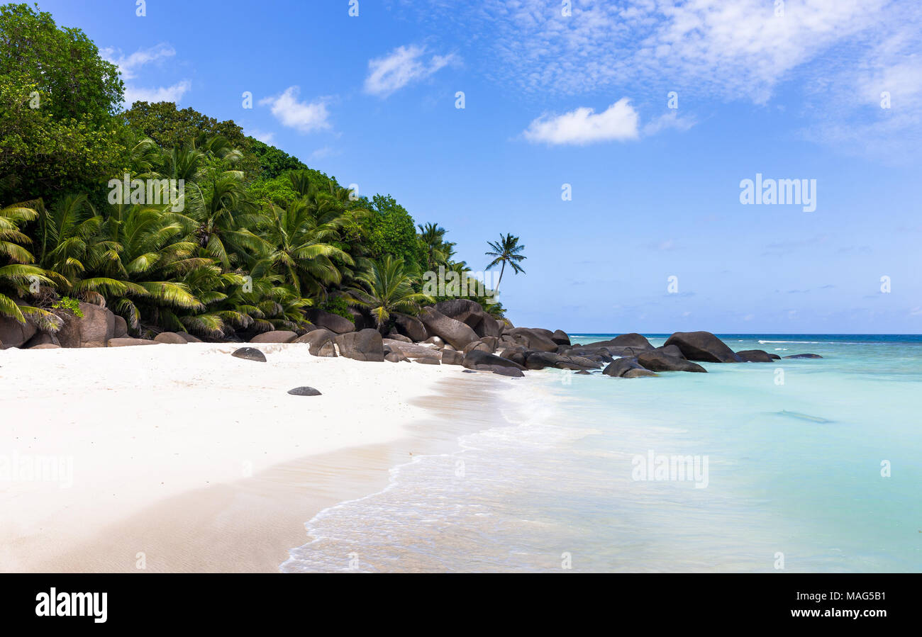 Marvelous paradise beach on Silhouette island, Seychelles Stock Photo ...
