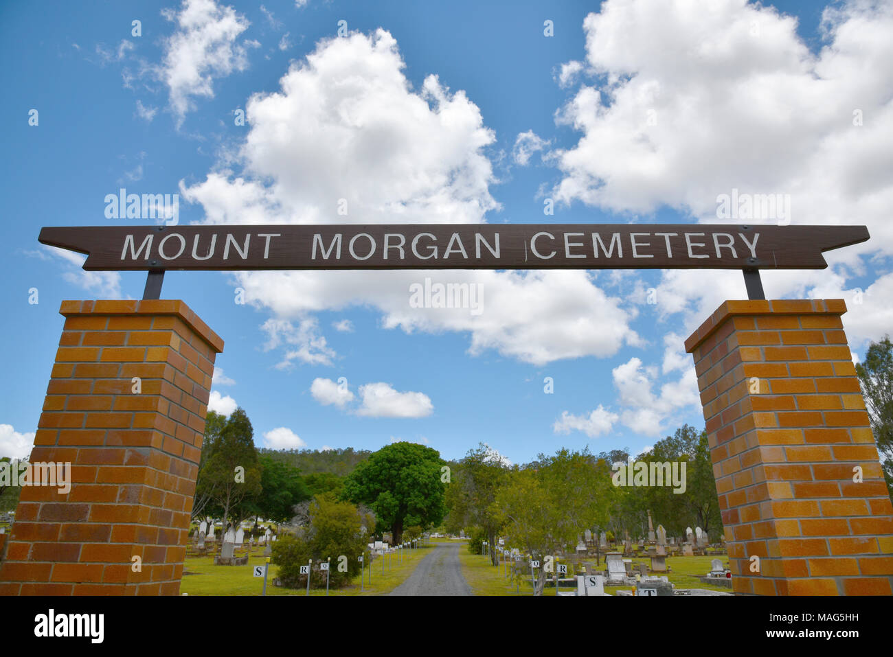 mount morgan cemetary at mount morgan a gold mining town in queensland ...