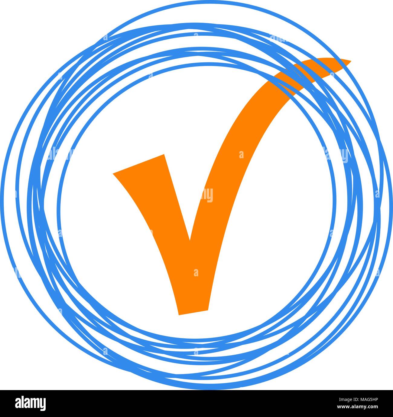 Voting Symbols design. check marks in blue circle Stock Vector Image ...