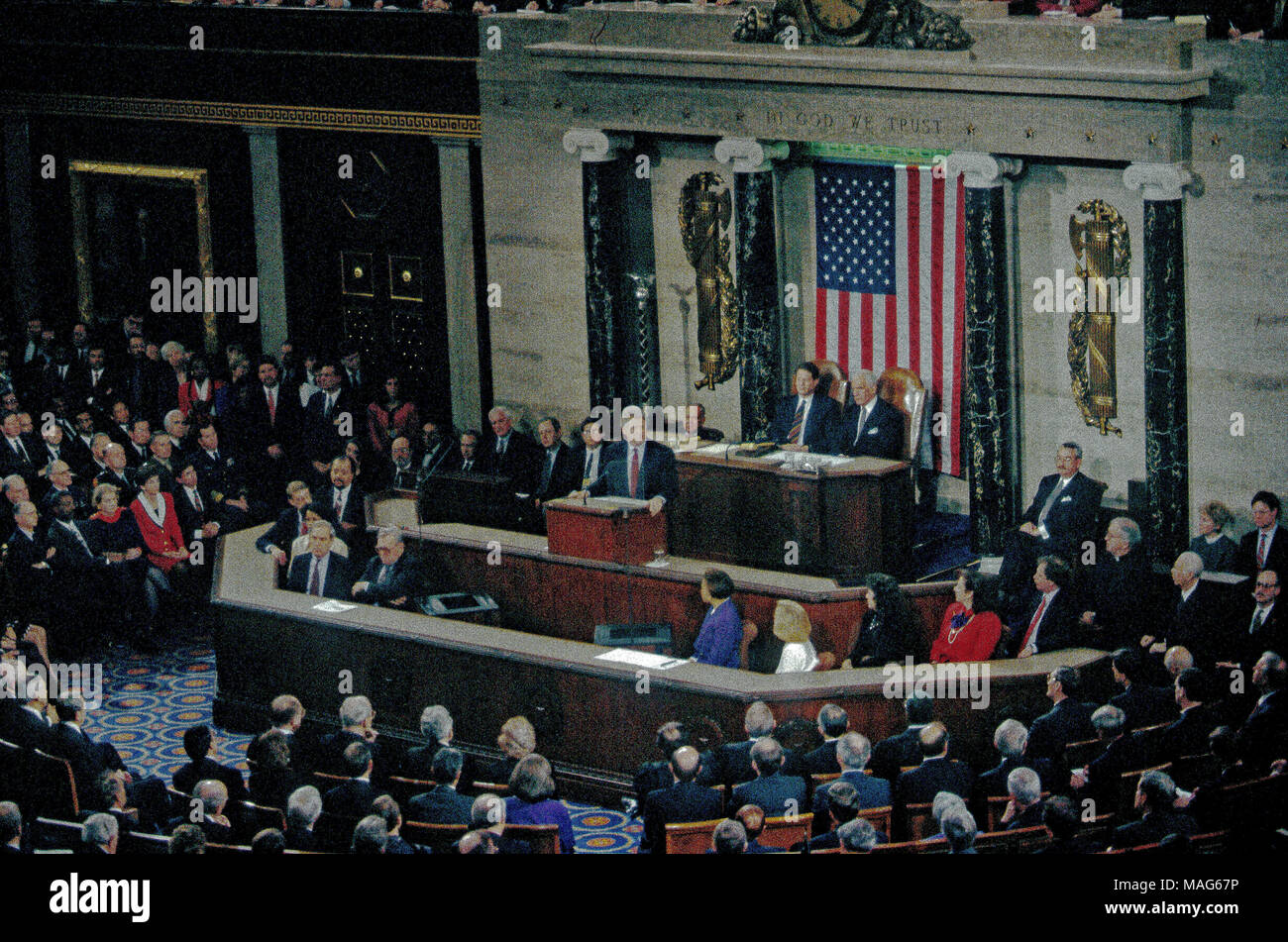 Washington, DC., USA, Janaury 24, 1995 President William Jefferson ...