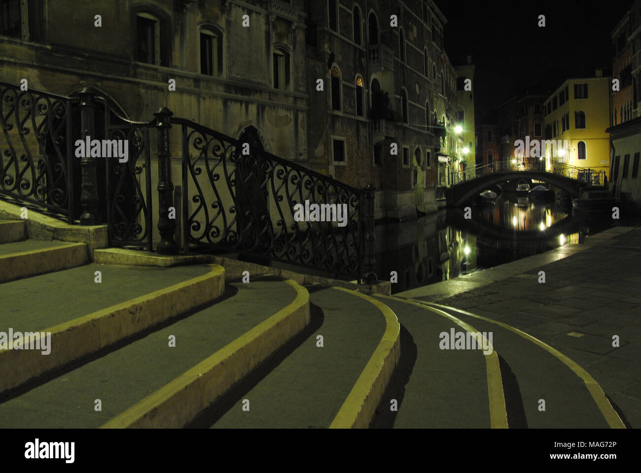 Another view of Venicia at night, the famous romantic city of Europ ...