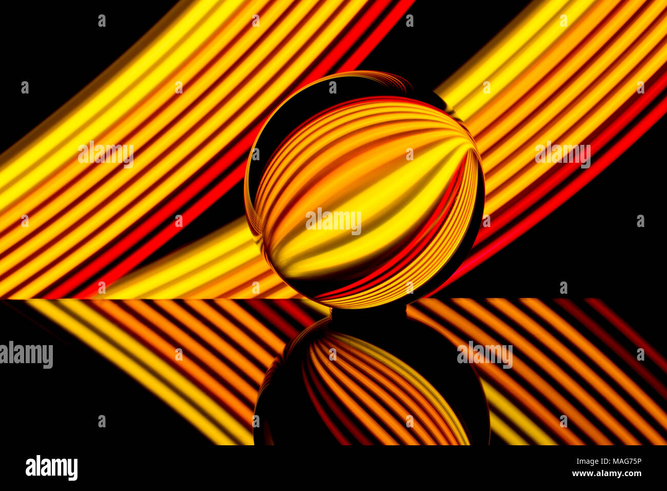 Light painting with a Lensball / crystal / glass ball Stock Photo - Alamy