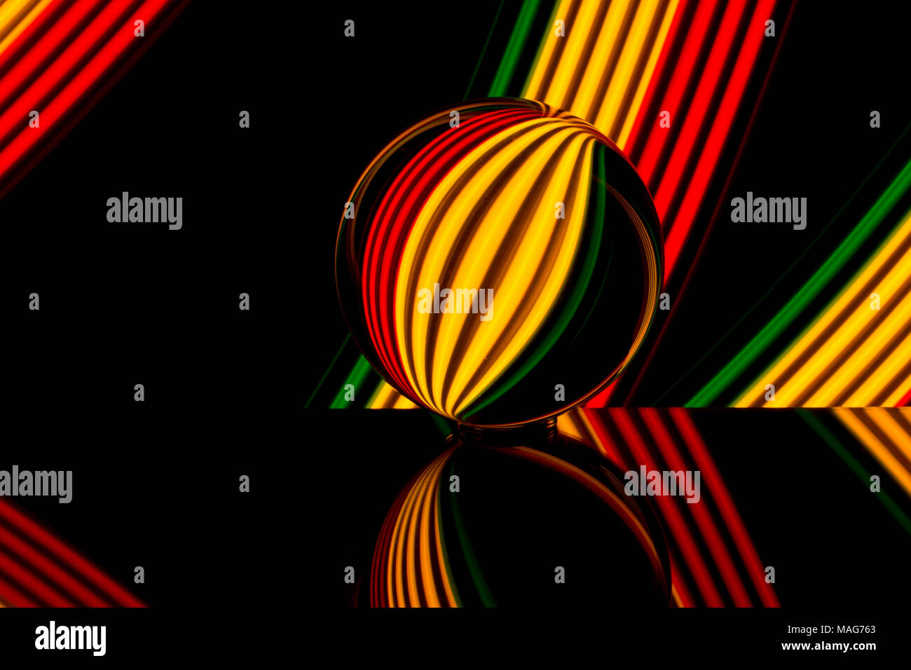 Light painting with a Lensball / crystal / glass ball Stock Photo - Alamy