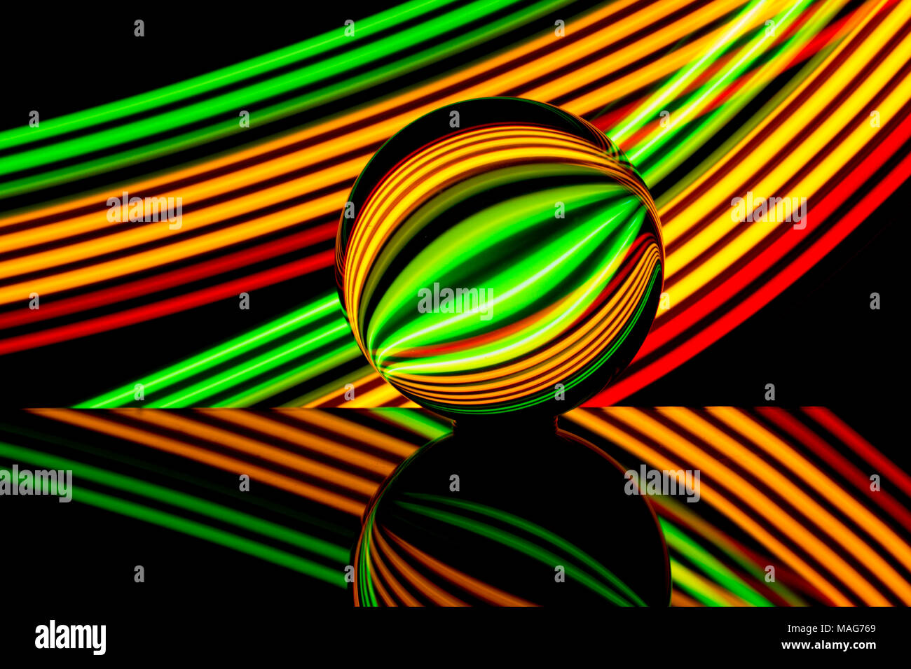 Light painting with a Lensball / crystal / glass ball Stock Photo - Alamy