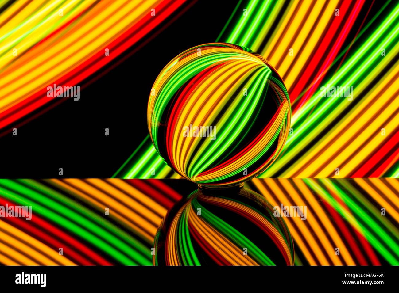 Light painting with a Lensball / crystal / glass ball Stock Photo - Alamy