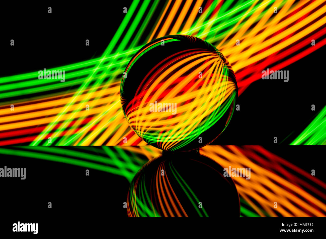 Light painting with a Lensball / crystal / glass ball Stock Photo - Alamy