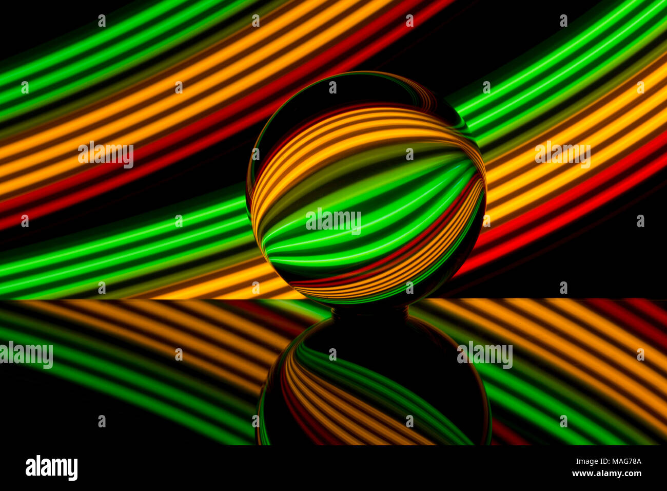 Light painting with a Lensball / crystal / glass ball Stock Photo - Alamy