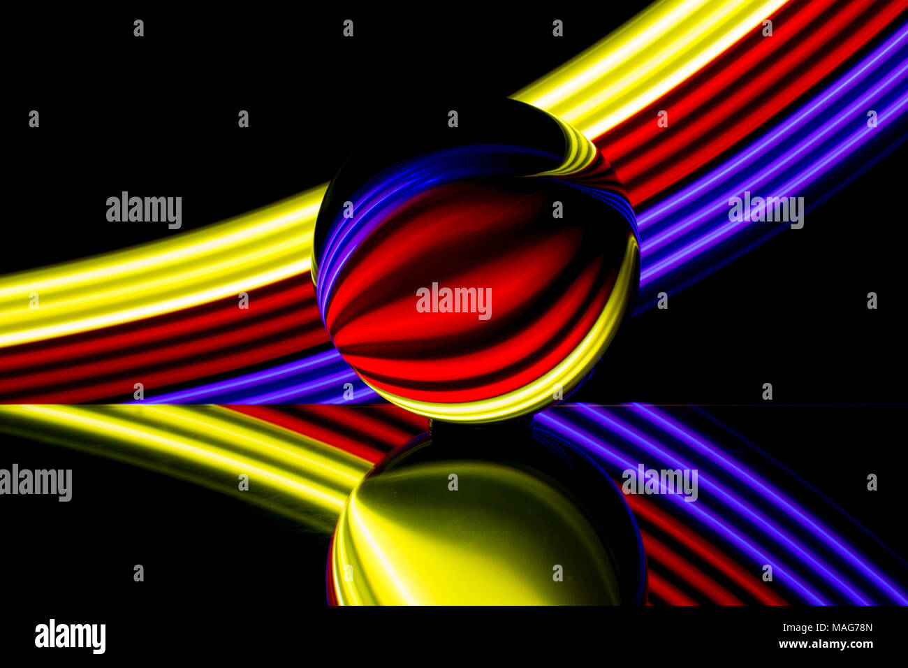 Light painting with a Lensball / crystal / glass ball Stock Photo - Alamy