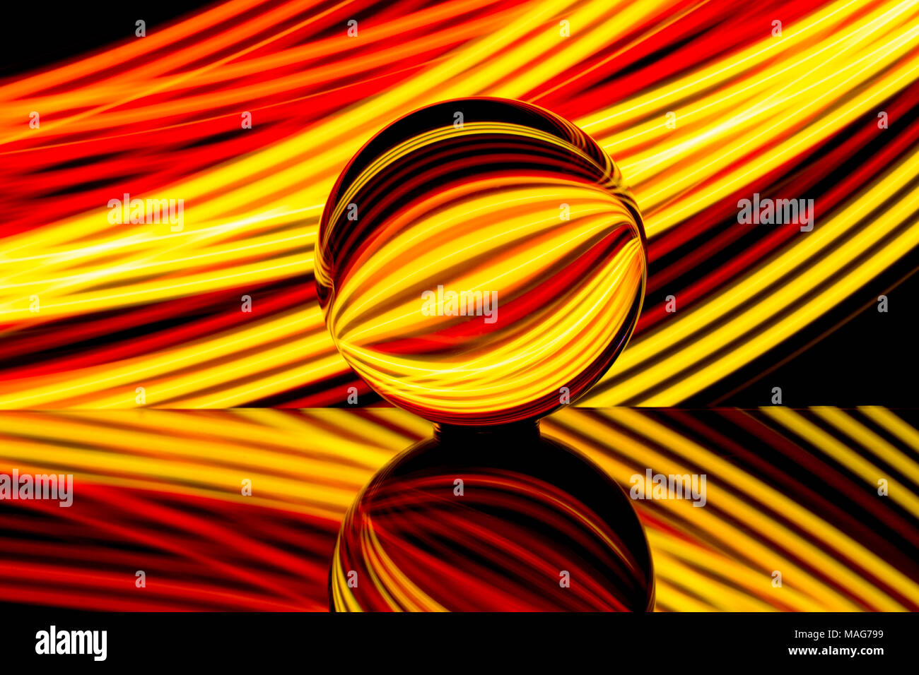 Light painting with a Lensball / crystal / glass ball Stock Photo - Alamy