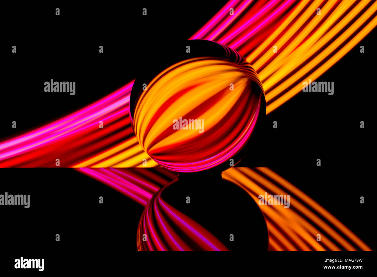 Light painting with a Lensball / crystal / glass ball Stock Photo - Alamy