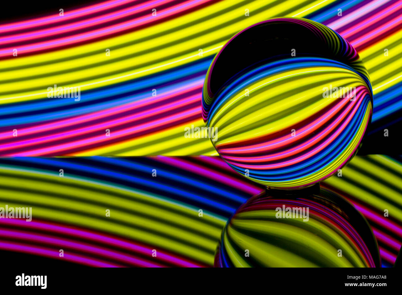 Light painting with a Lensball / crystal / glass ball Stock Photo - Alamy