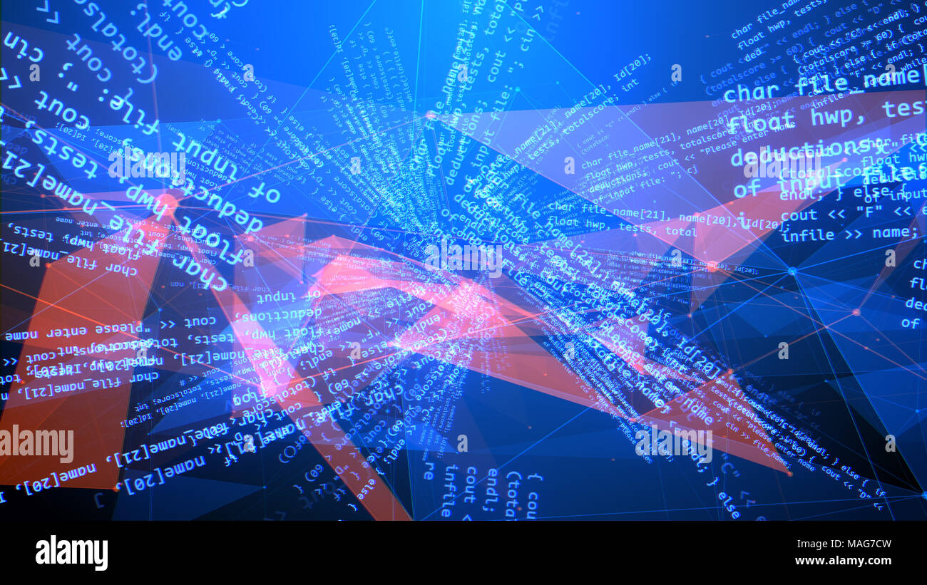A funnel looking 3d illustration of a circular coding program with ...