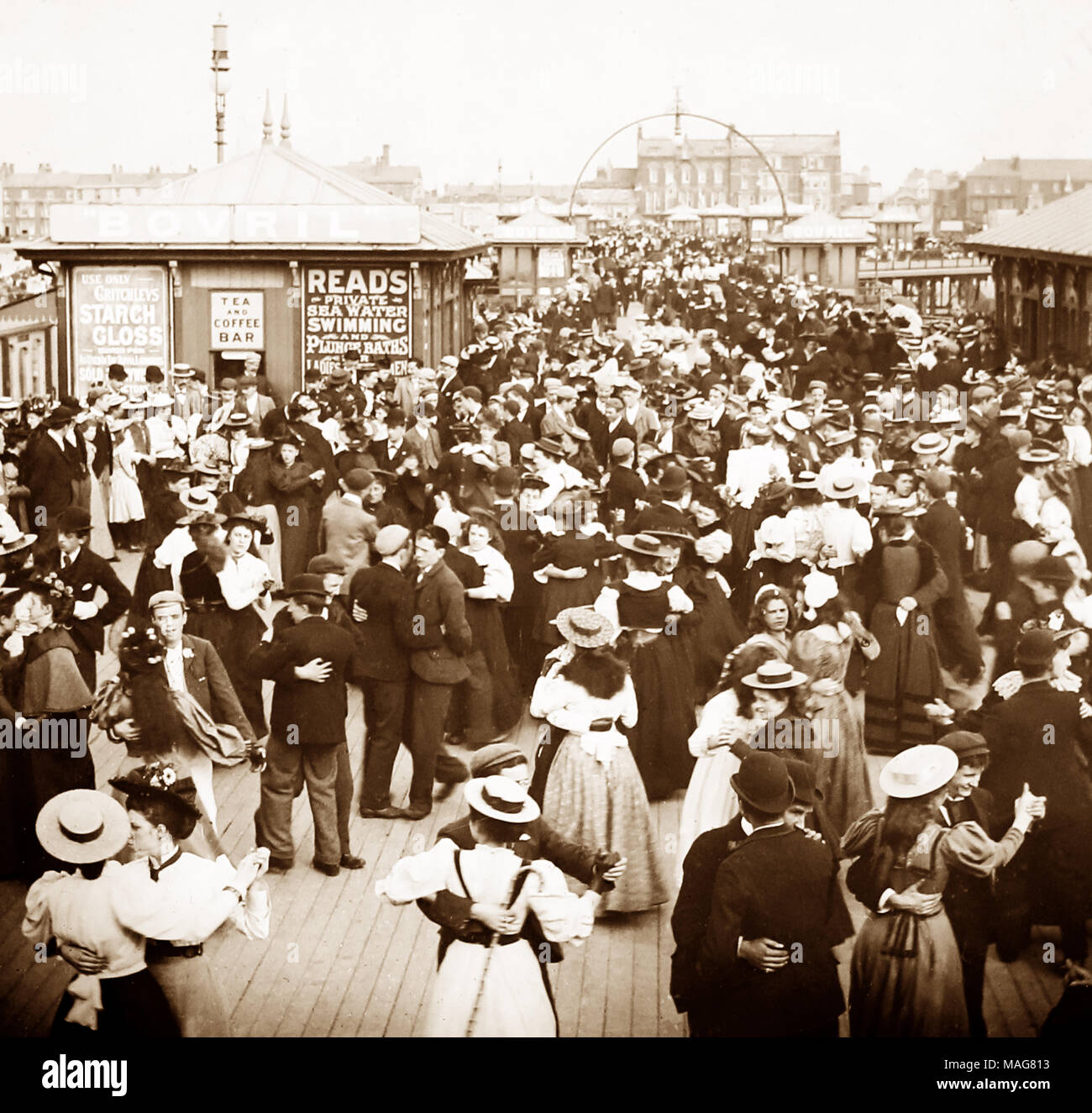 Dancing on the Pier, Blackpool, Victorian period Stock Photo - Alamy