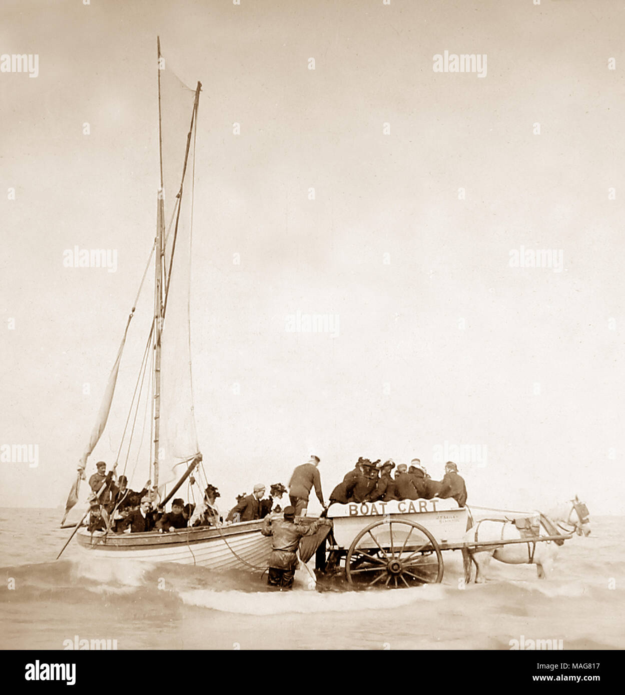 Pleasure boat, Blackpool, Victorian period Stock Photo - Alamy
