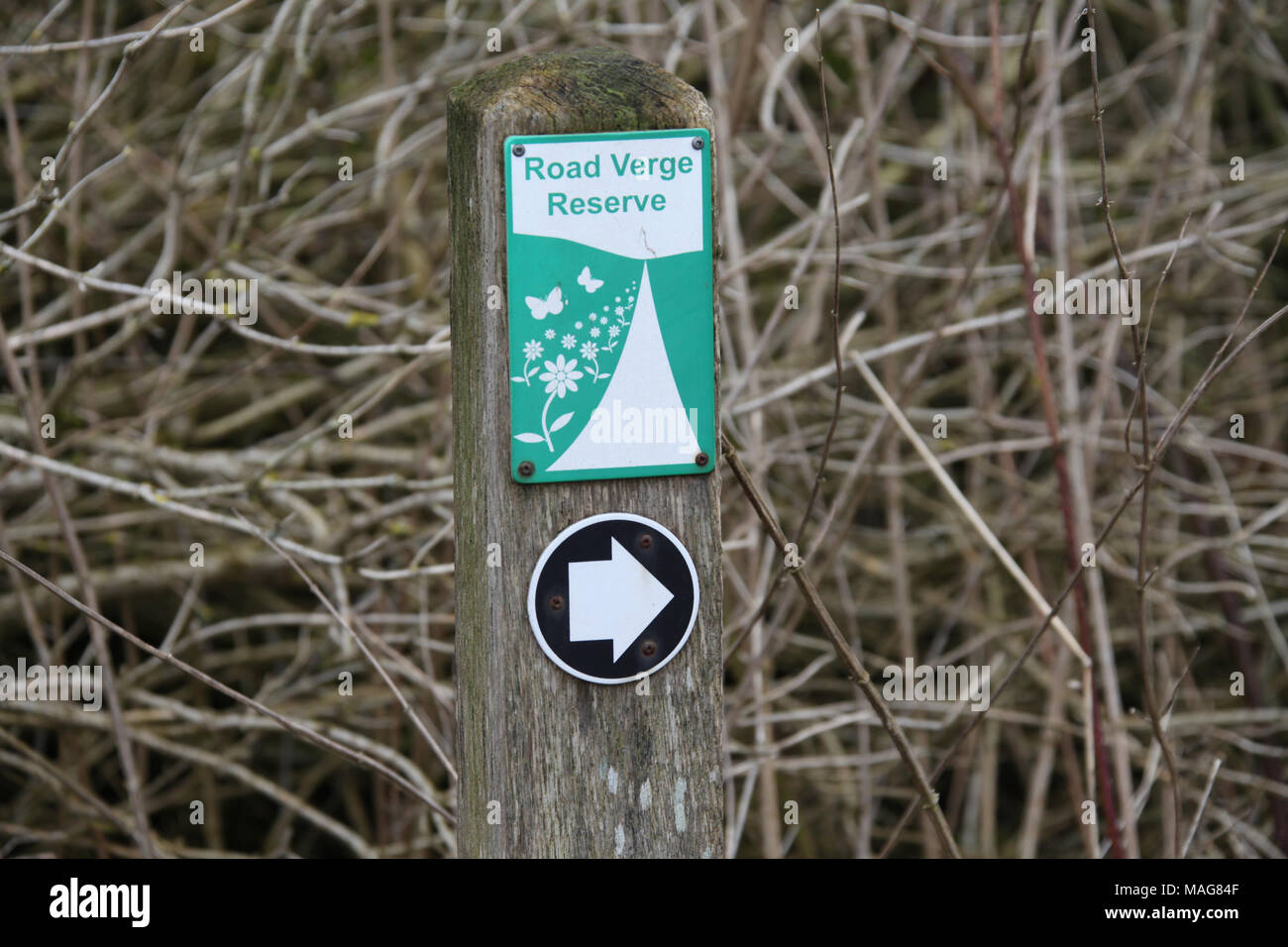 Road Verge Reserve sign in the Peak District National Park Stock Photo ...